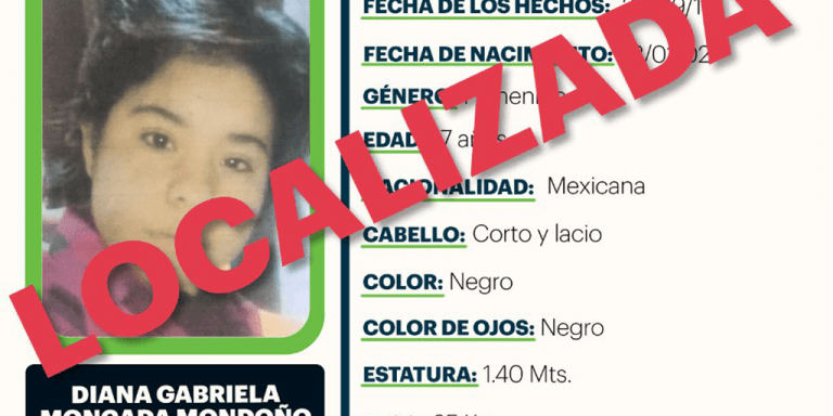Diana Gabriela Moncada ya fue localizada